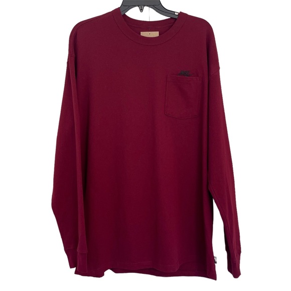 Nike | Shirts | Nwt Nike Mens Long Sleeve Shirt Sz Large Maroon Red ...